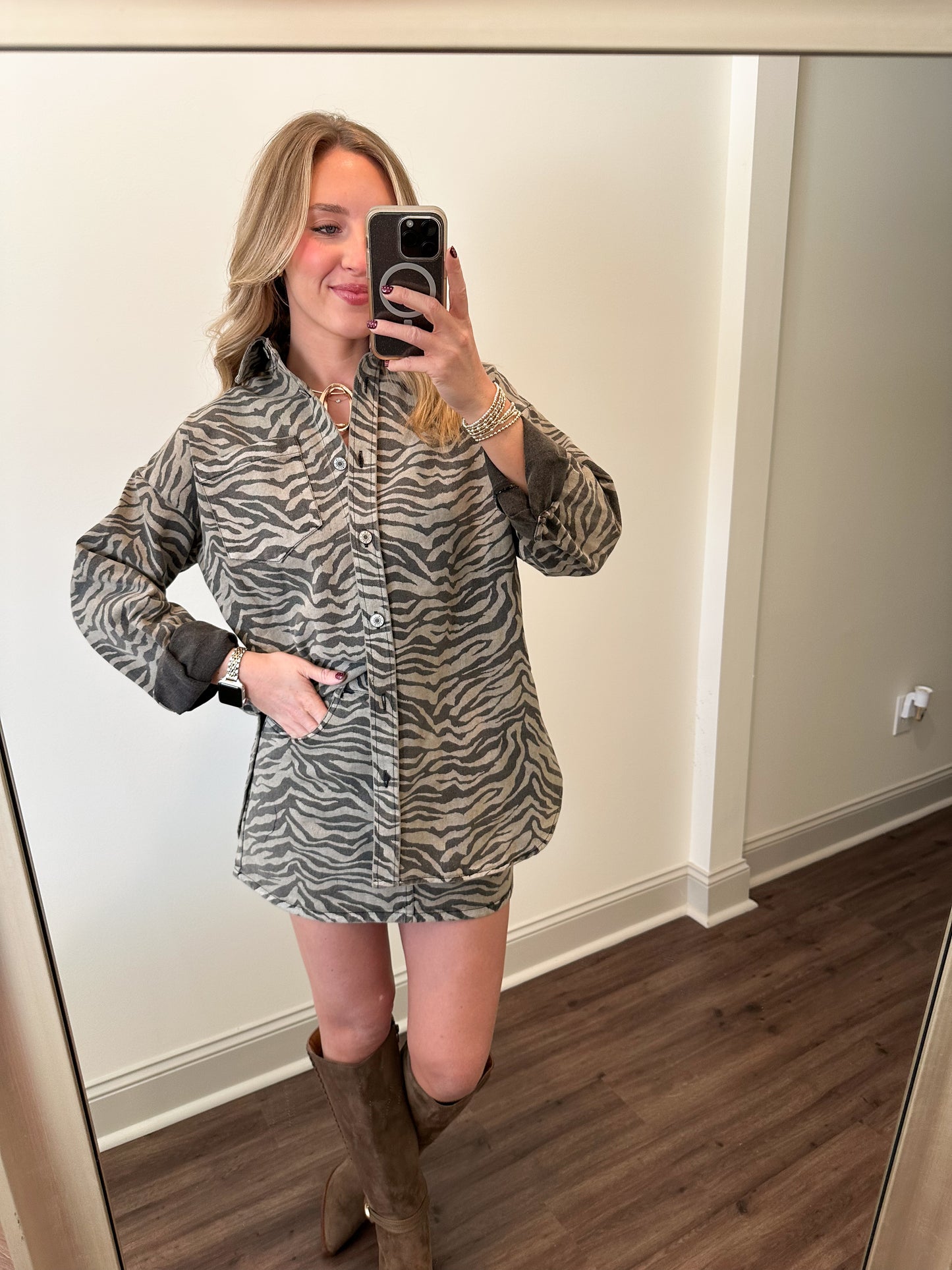 Amari Zebra Mini Skirt Set – 128